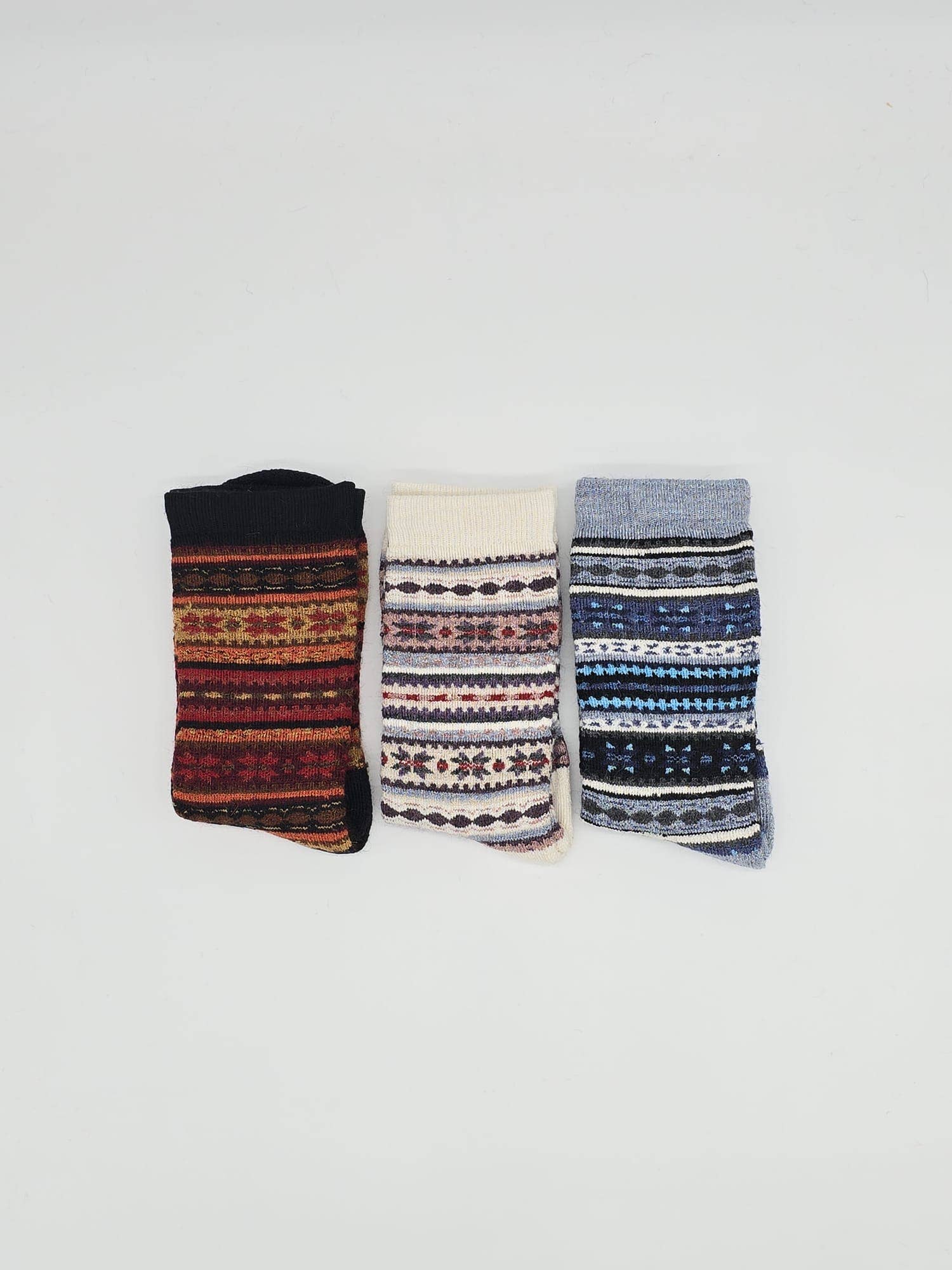 Fair Isle Alpaca Socks | Full Cushion | Crew Sock – Rainbow Magic ...